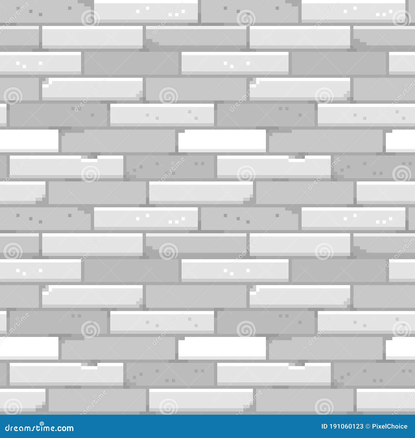 Pixel Art Brick Wall Seamless Pattern Stock Vector - Illustration of ...