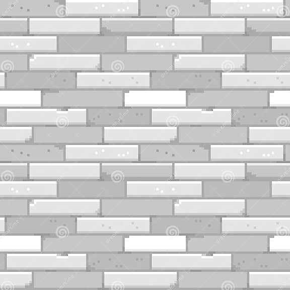 Pixel Art Brick Wall Seamless Pattern Stock Vector - Illustration of ...