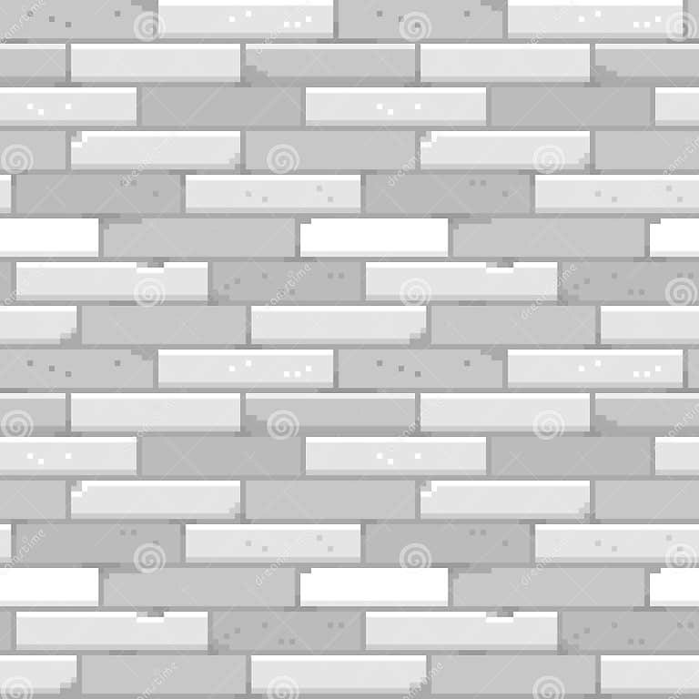 Pixel Art Brick Wall Seamless Pattern Stock Vector - Illustration of ...