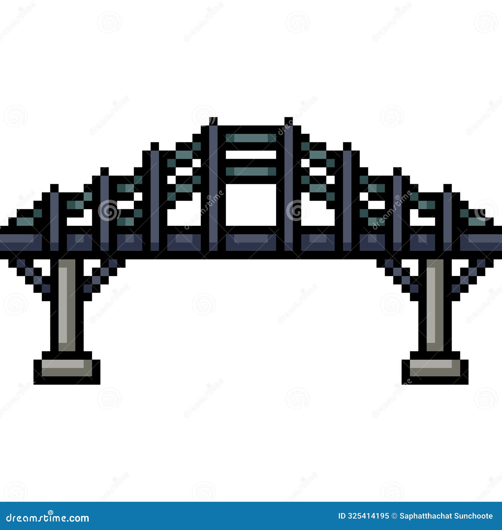 Pixel Art of Bridge Fence Loop Stock Vector - Illustration of doodle ...