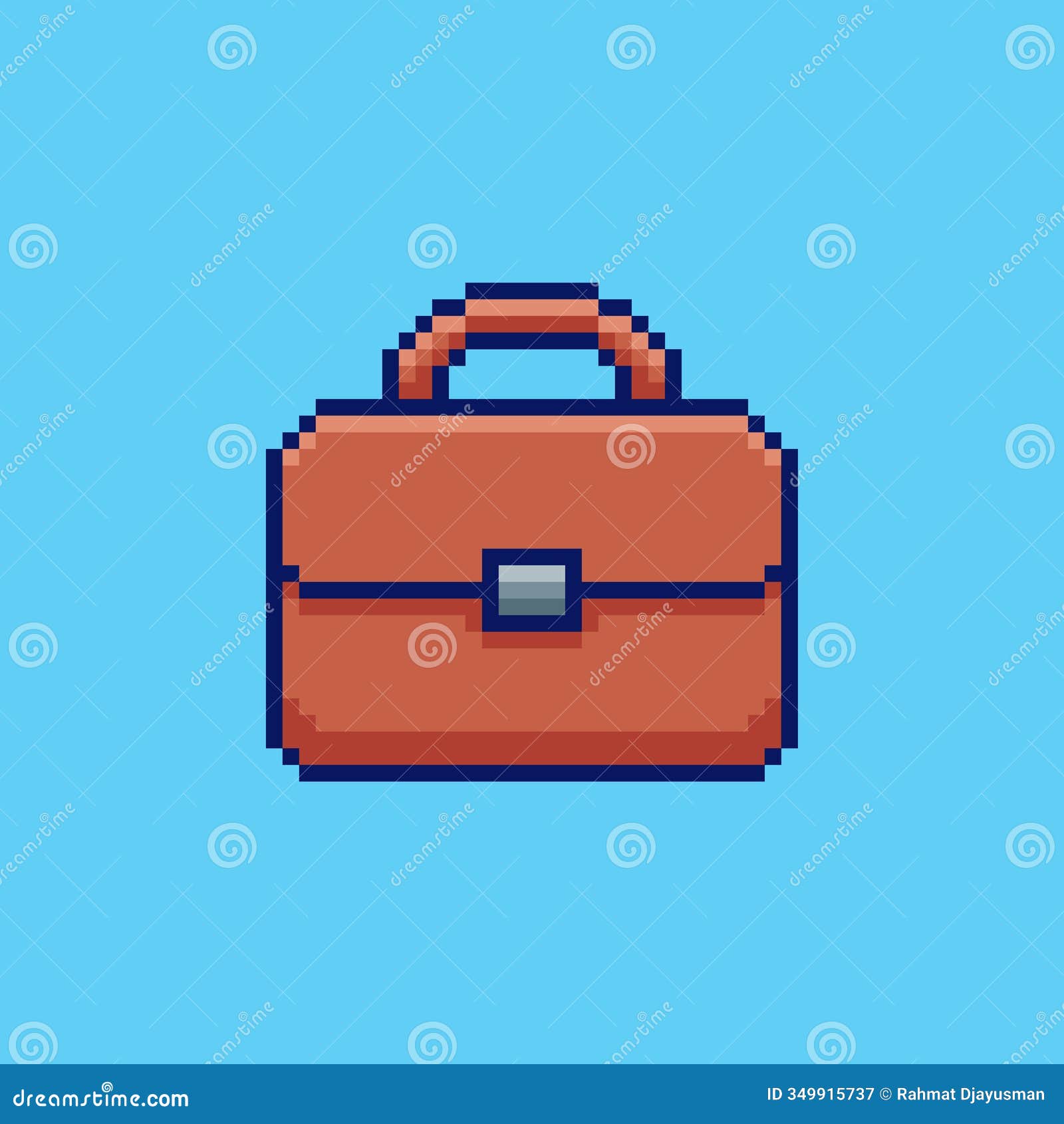 Pixel Art Briefcase Game Asset Design Stock Vector - Illustration of ...