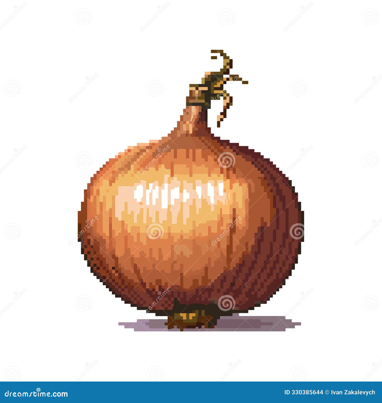 Pixel Art Onion With Detailed Shading. Vector Icon Design Stock Image ...