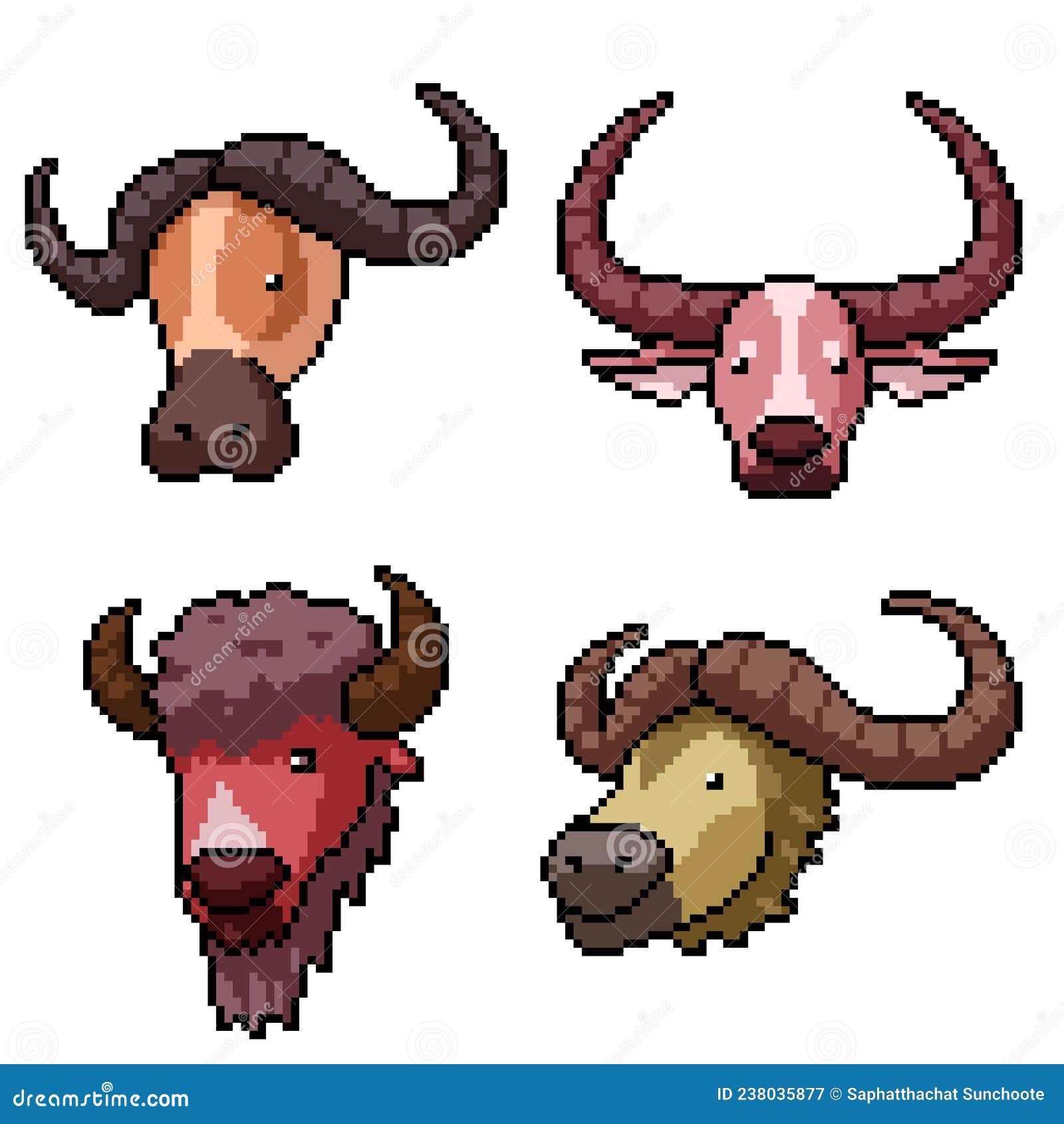 Pixel Art Of Red Bull Rise Vector Illustration | CartoonDealer.com ...