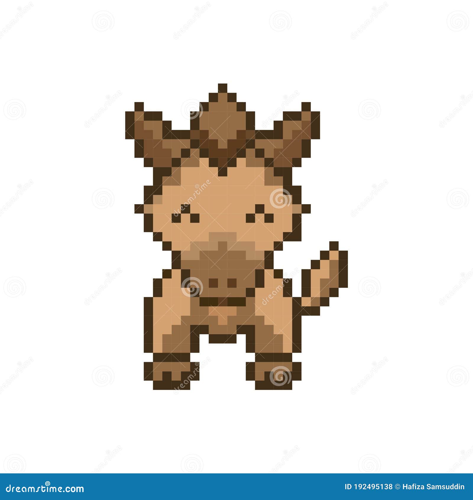 Pixel Art Bull. Vector Illustration Decorative Design Stock Vector ...