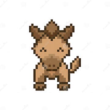 Pixel Art Bull. Vector Illustration Decorative Design Stock Vector ...