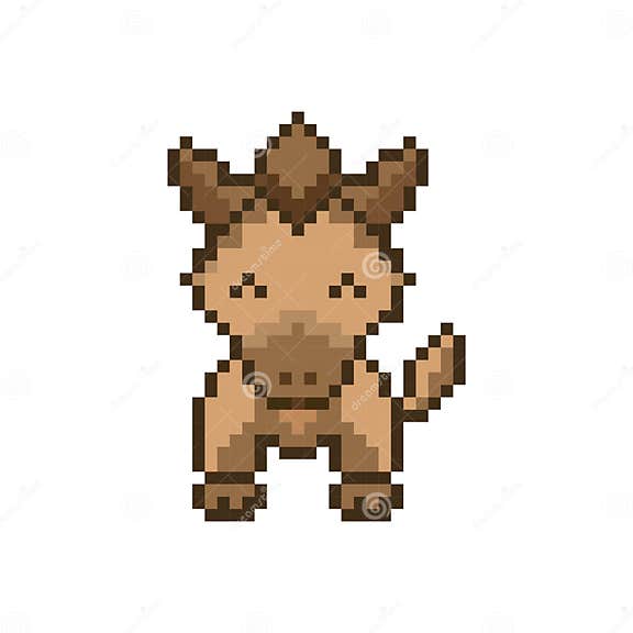 Pixel Art Bull. Vector Illustration Decorative Design Stock Vector ...