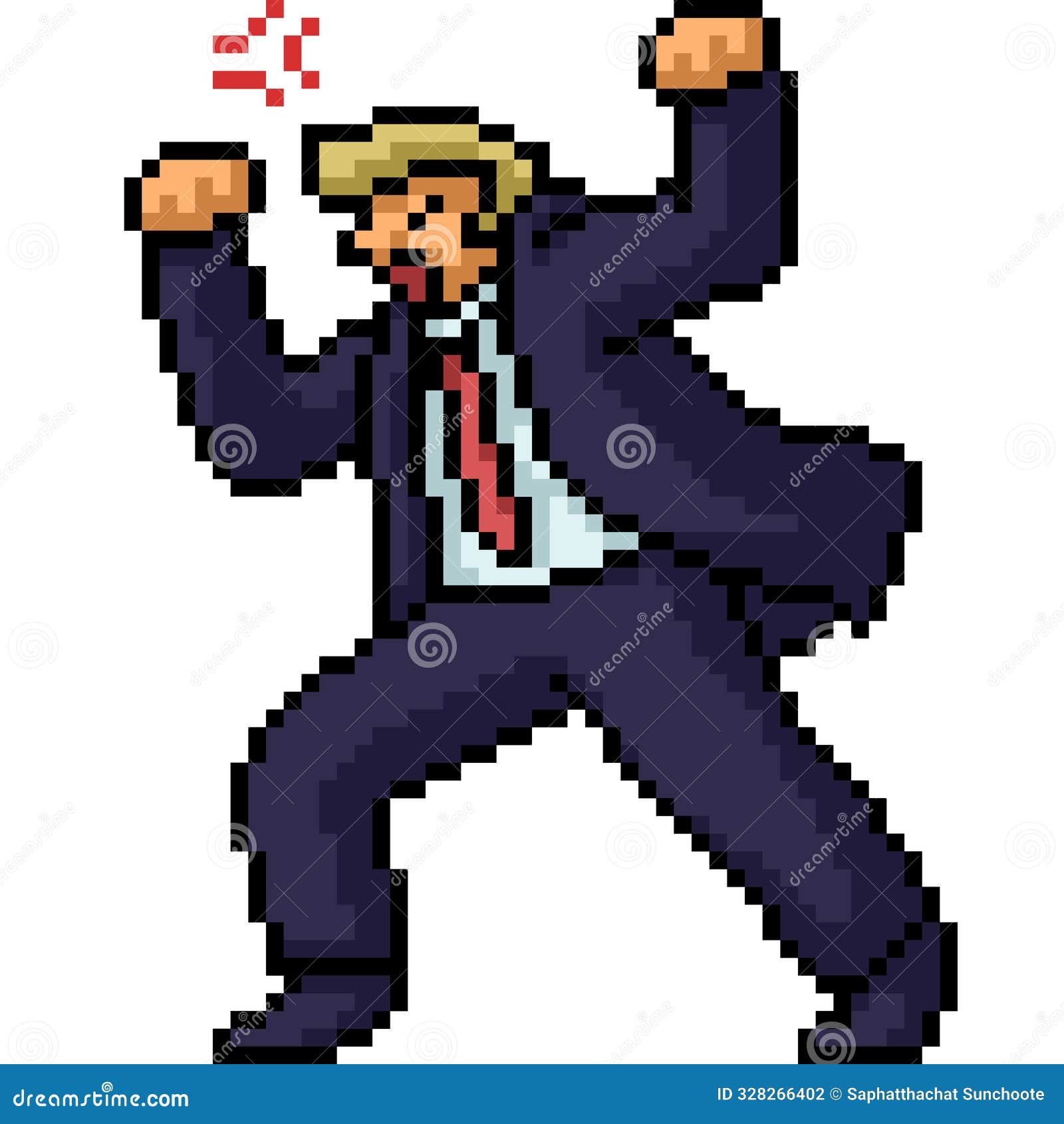 Pixel Art Angry Emote Illustration | CartoonDealer.com #327107827