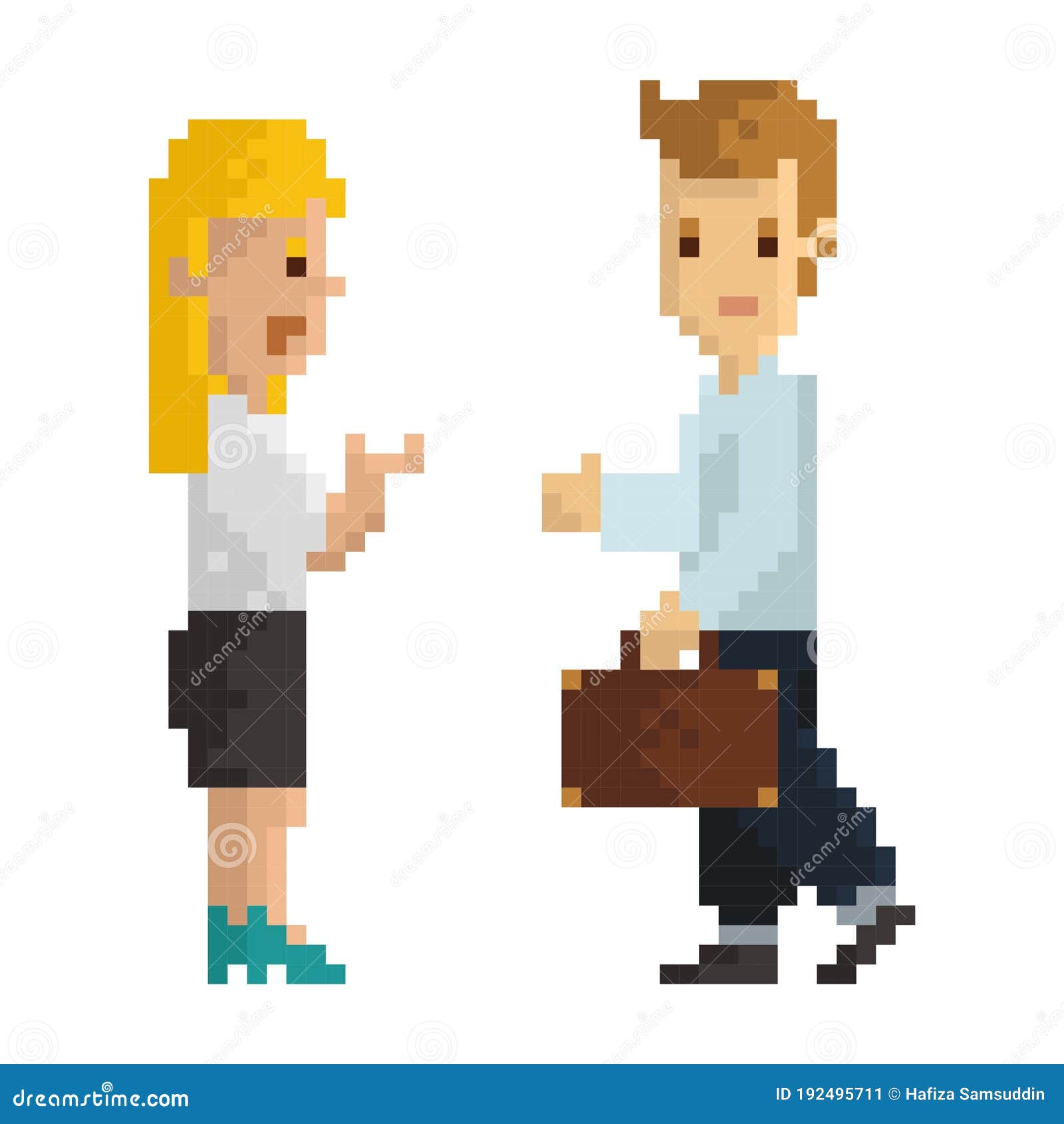 Pixel Art Business Networking. Vector Illustration Decorative Design ...