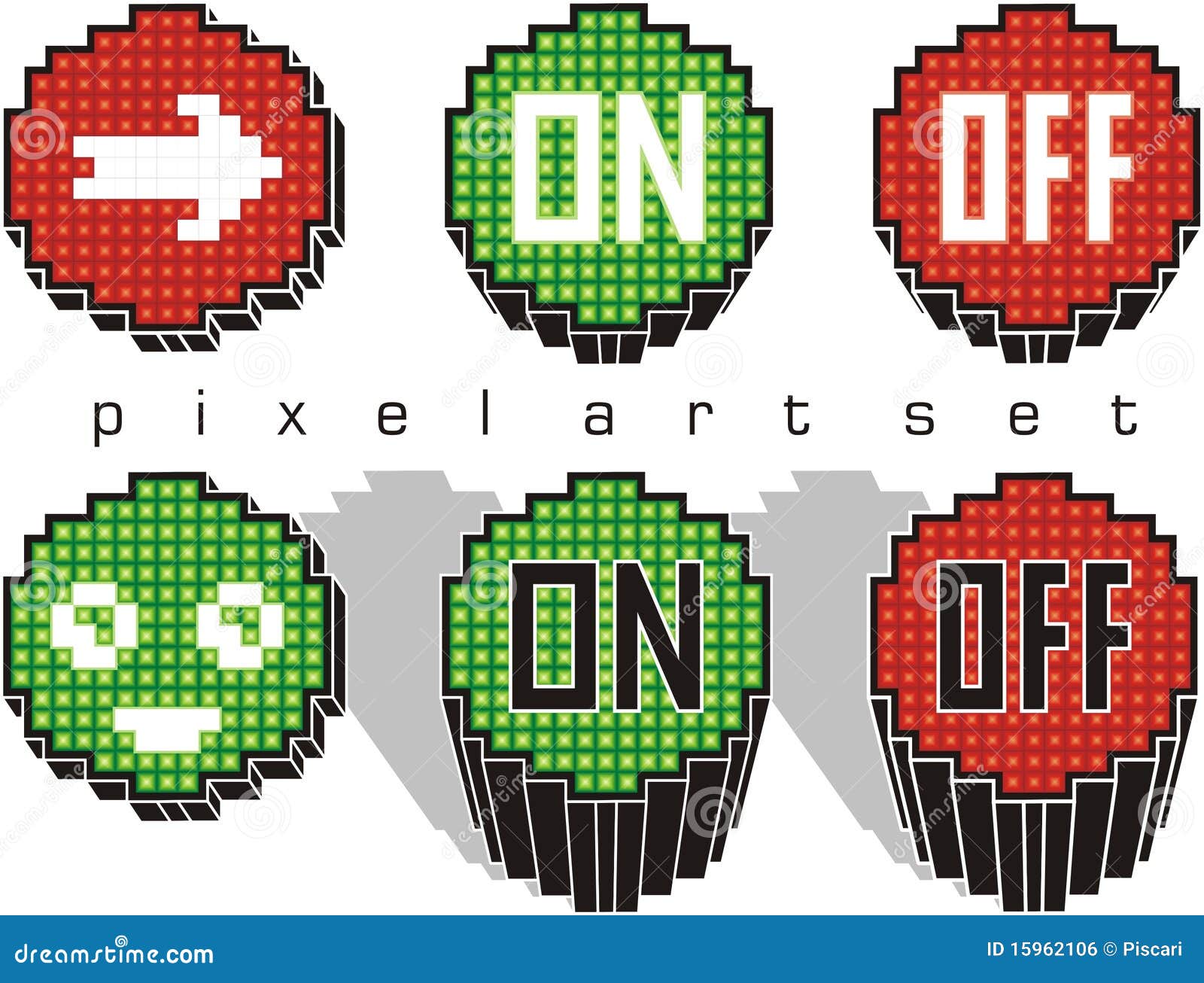 Pixel art buttons stock vector. Illustration of arrow - 15962106