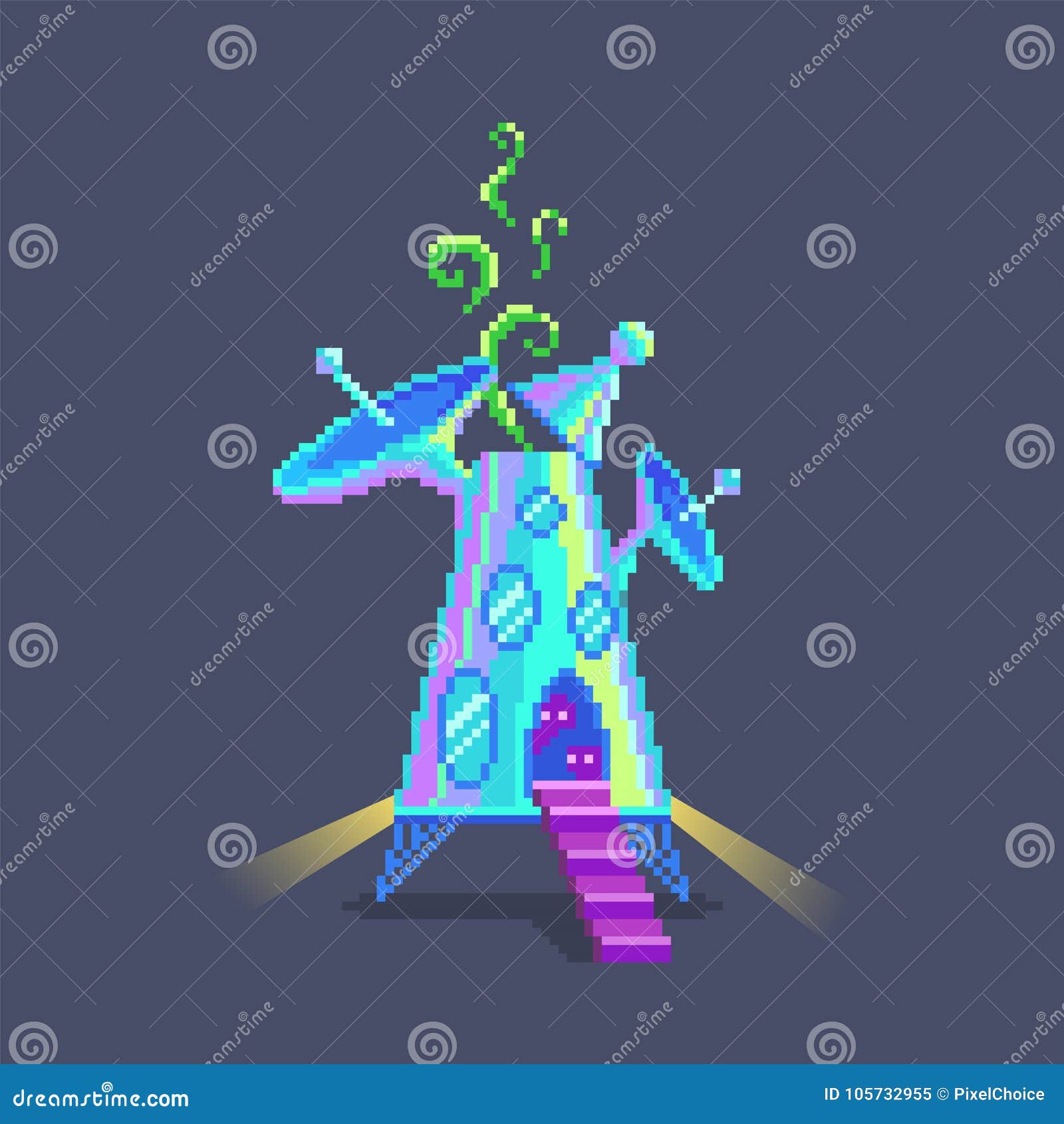 Pixel Art Cartoon Alien Spaceship. Stock Vector - Illustration of scifi ...