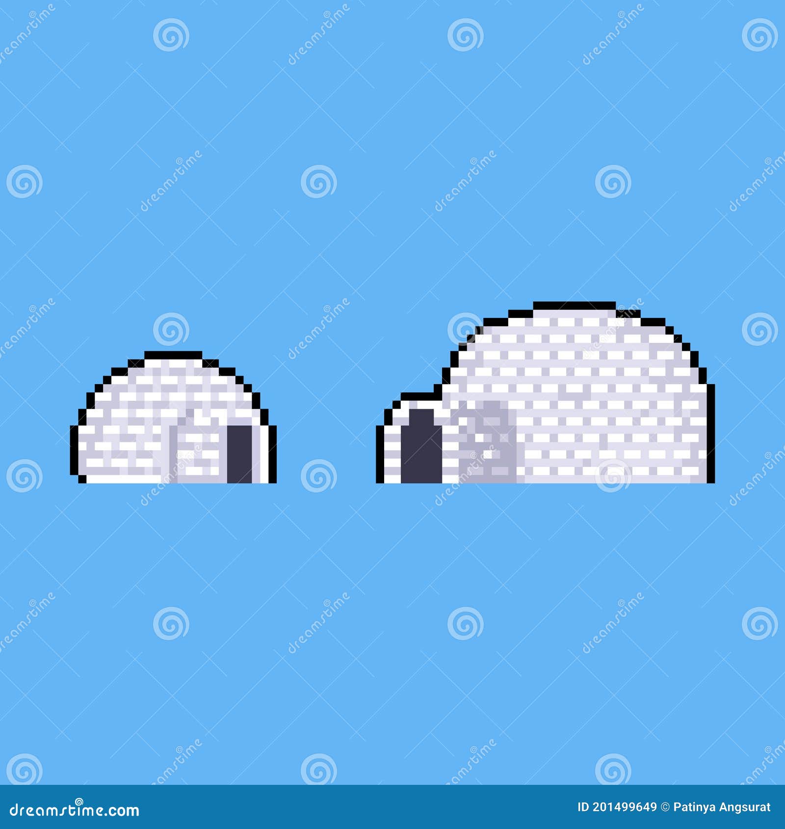 Eskimo Pixel Art Pattern Seamless. Ice Cream 8 Bit. Vector Illus ...