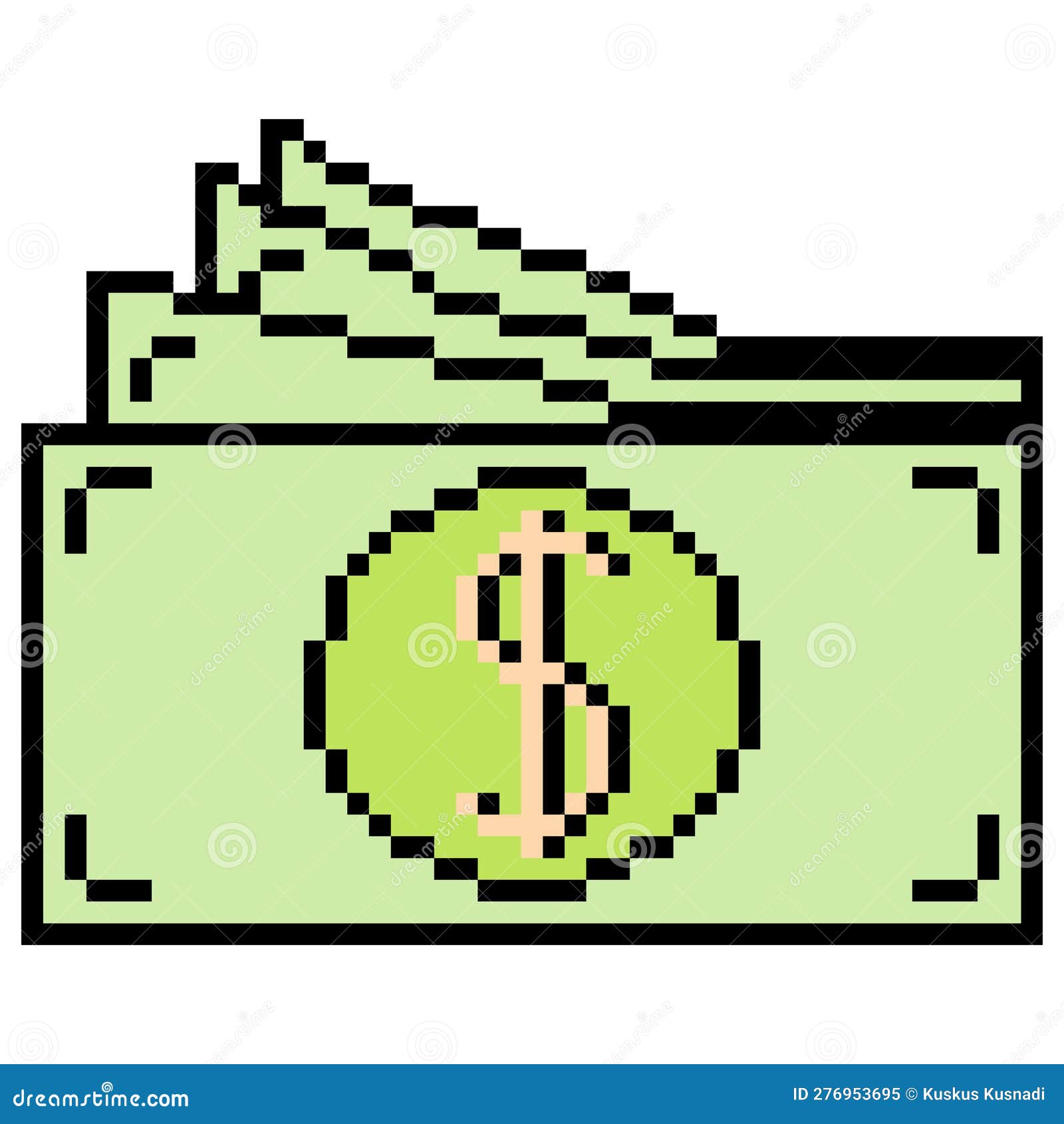 Pixel art cash money stock vector. Illustration of dollars - 276953695