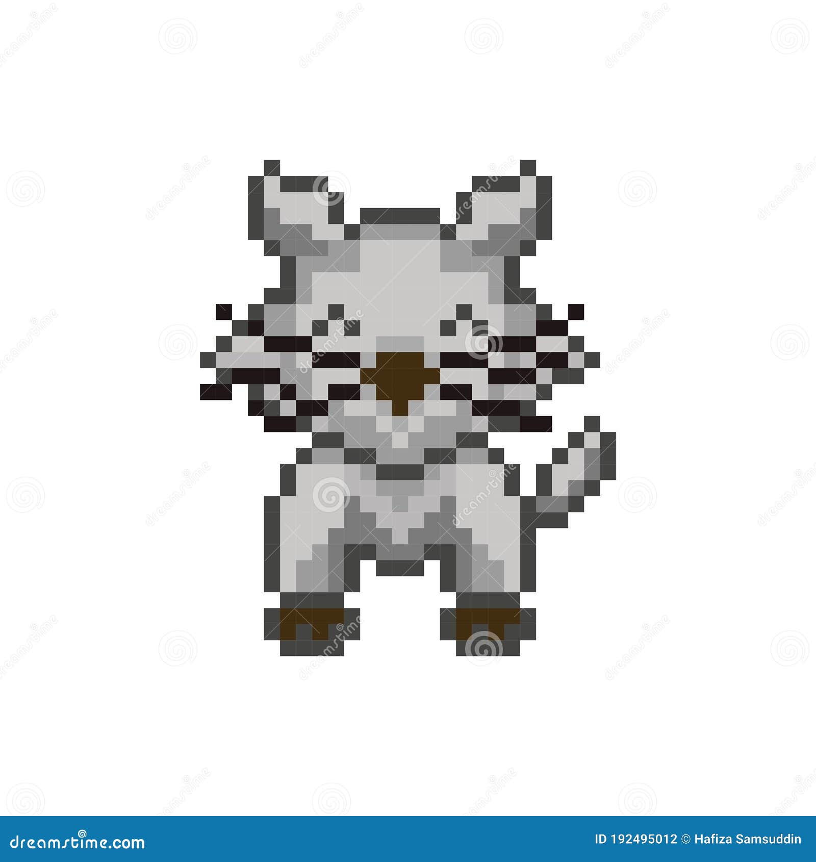 Pixel Art Cat. Vector Illustration Decorative Design Stock Vector ...