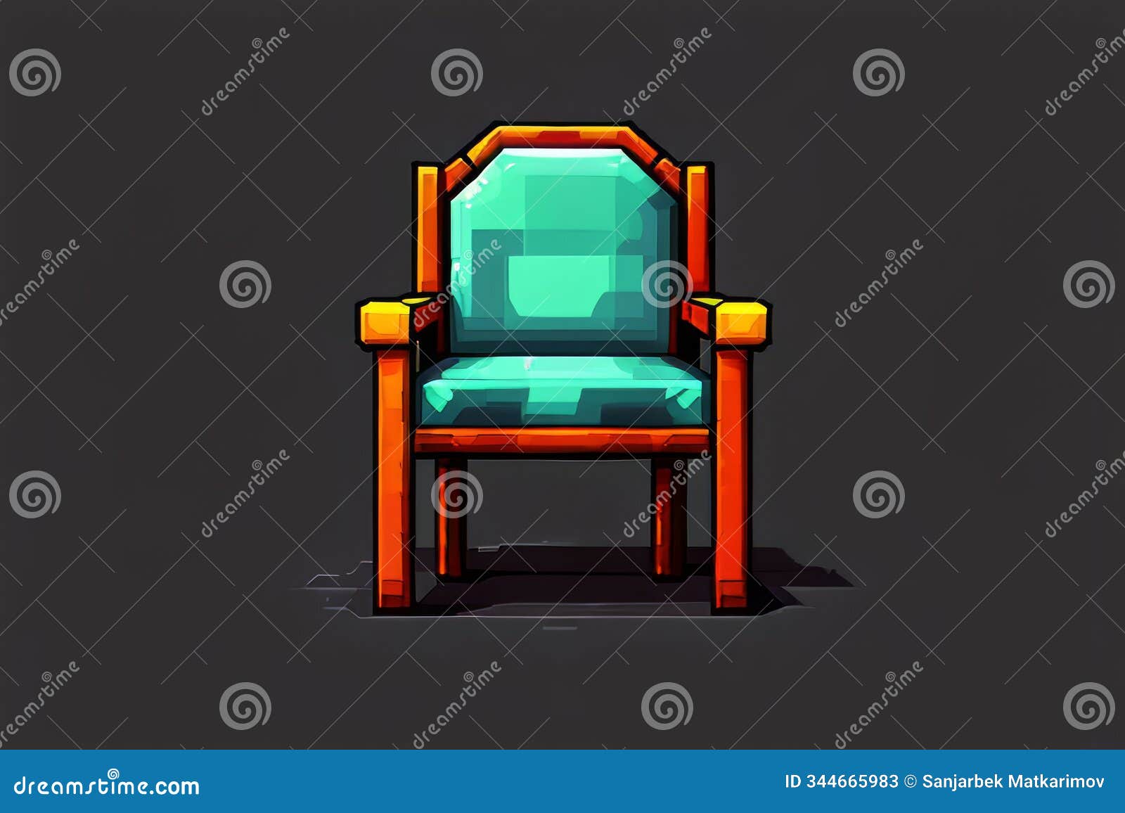 Pixel Art Chaira Chair Rendered in a Retro Pixel Art Style Stock ...