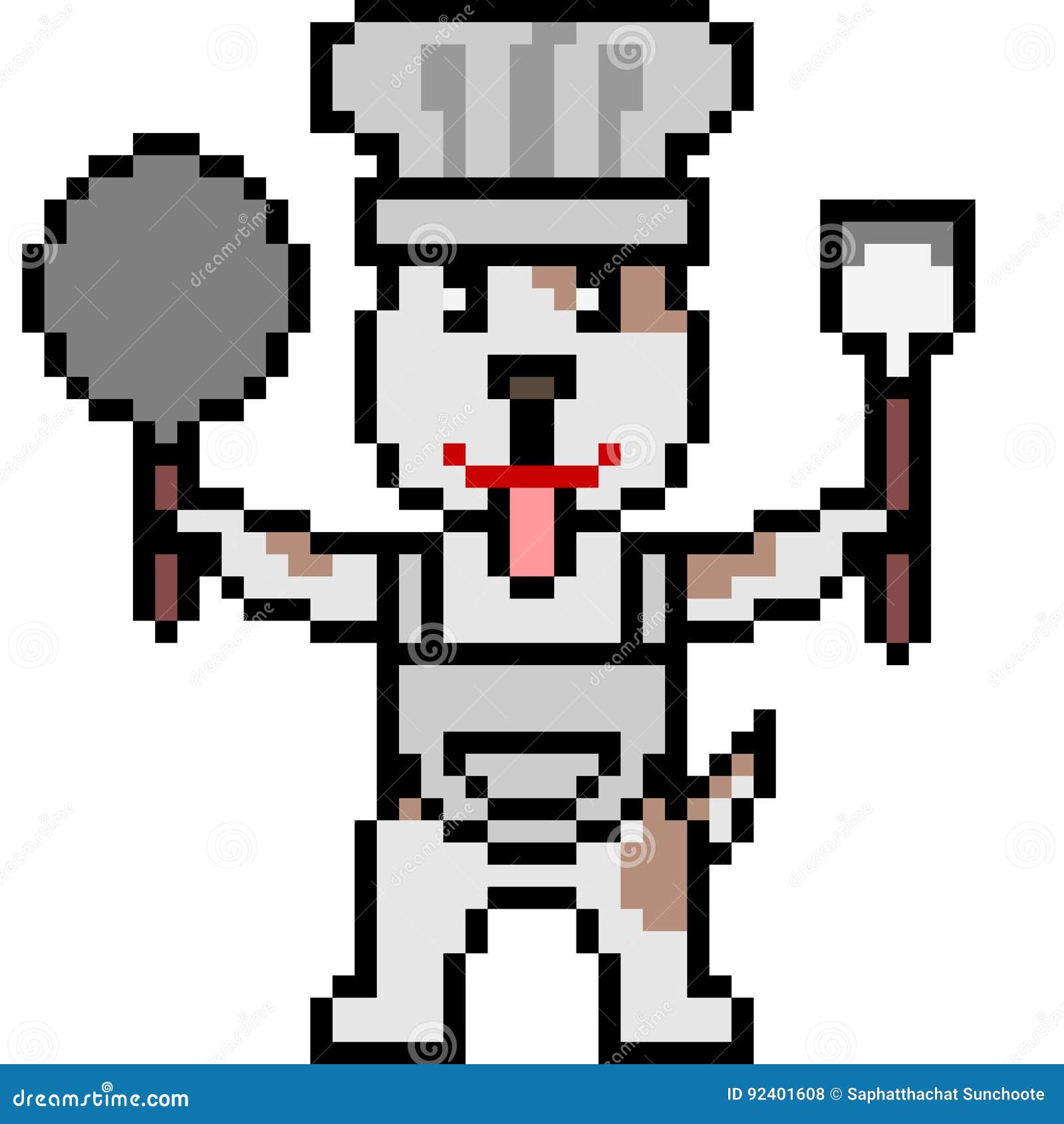 Pixel Art Chef Character Sprite Animation For Retro Computer Platform ...