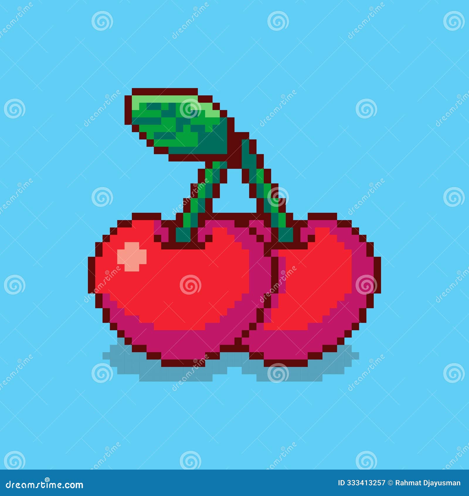 Pixel Art Cherry Game Asset Design Stock Illustration - Illustration of ...