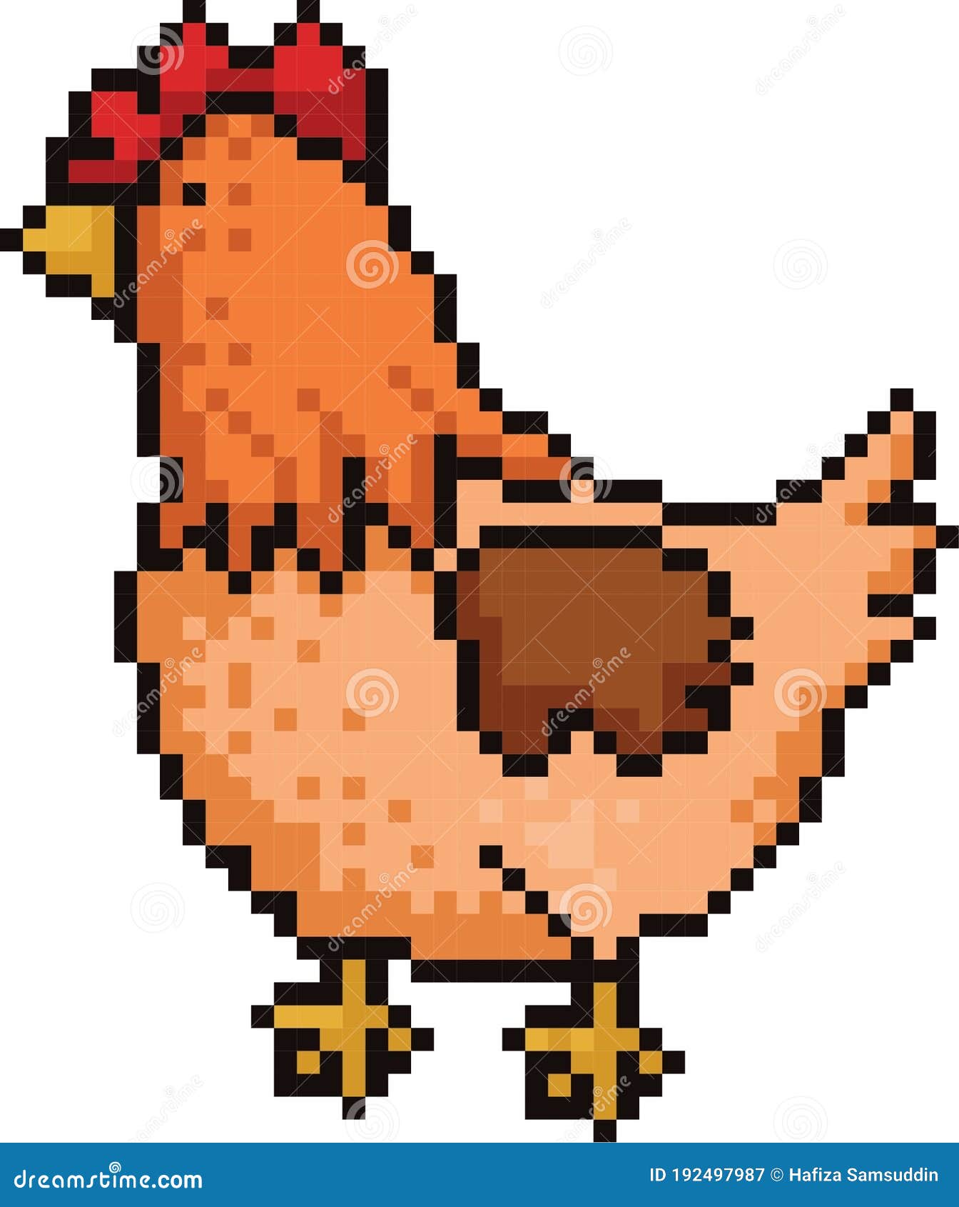 Pixel Chicken Chef Logo Image. Vector Illustration Of Pixel Art ...