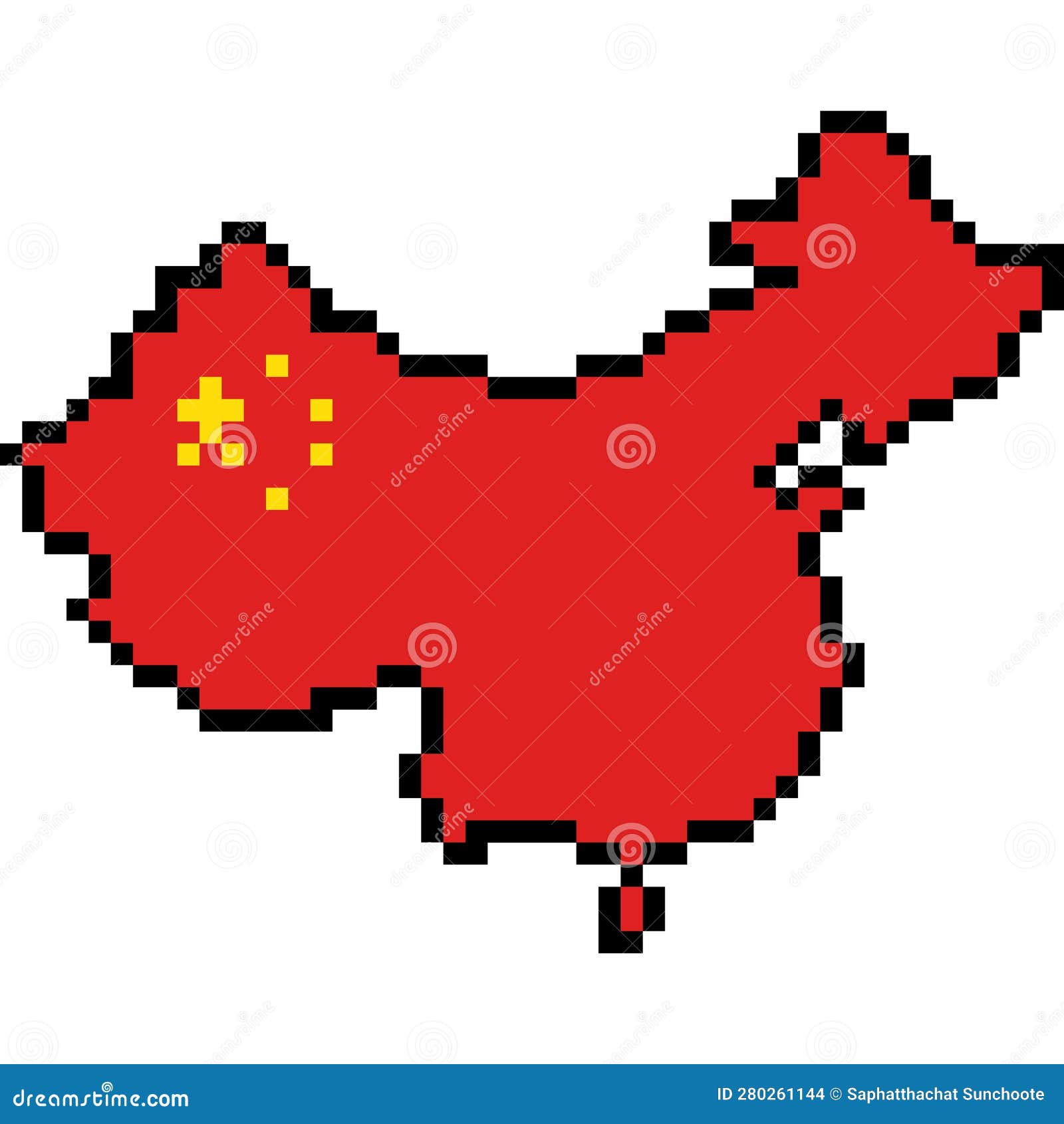 Pixel art china map flag stock vector. Illustration of world - 280261144