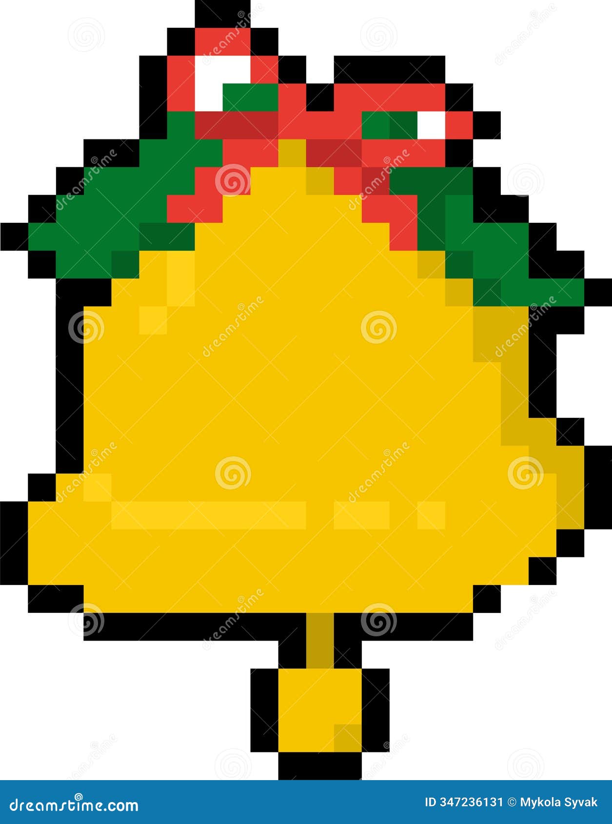 Pixel Art Christmas Bell stock illustration. Illustration of vector ...
