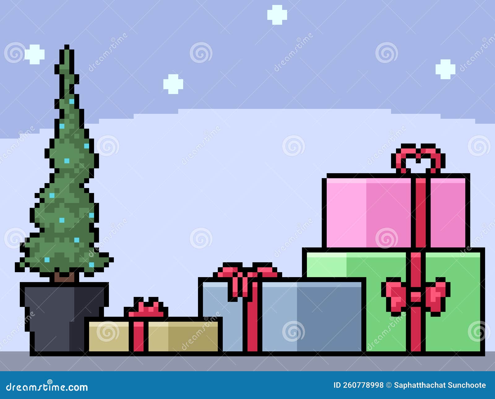 Pixel Art Christmas Gift Present Stock Vector - Illustration of ...