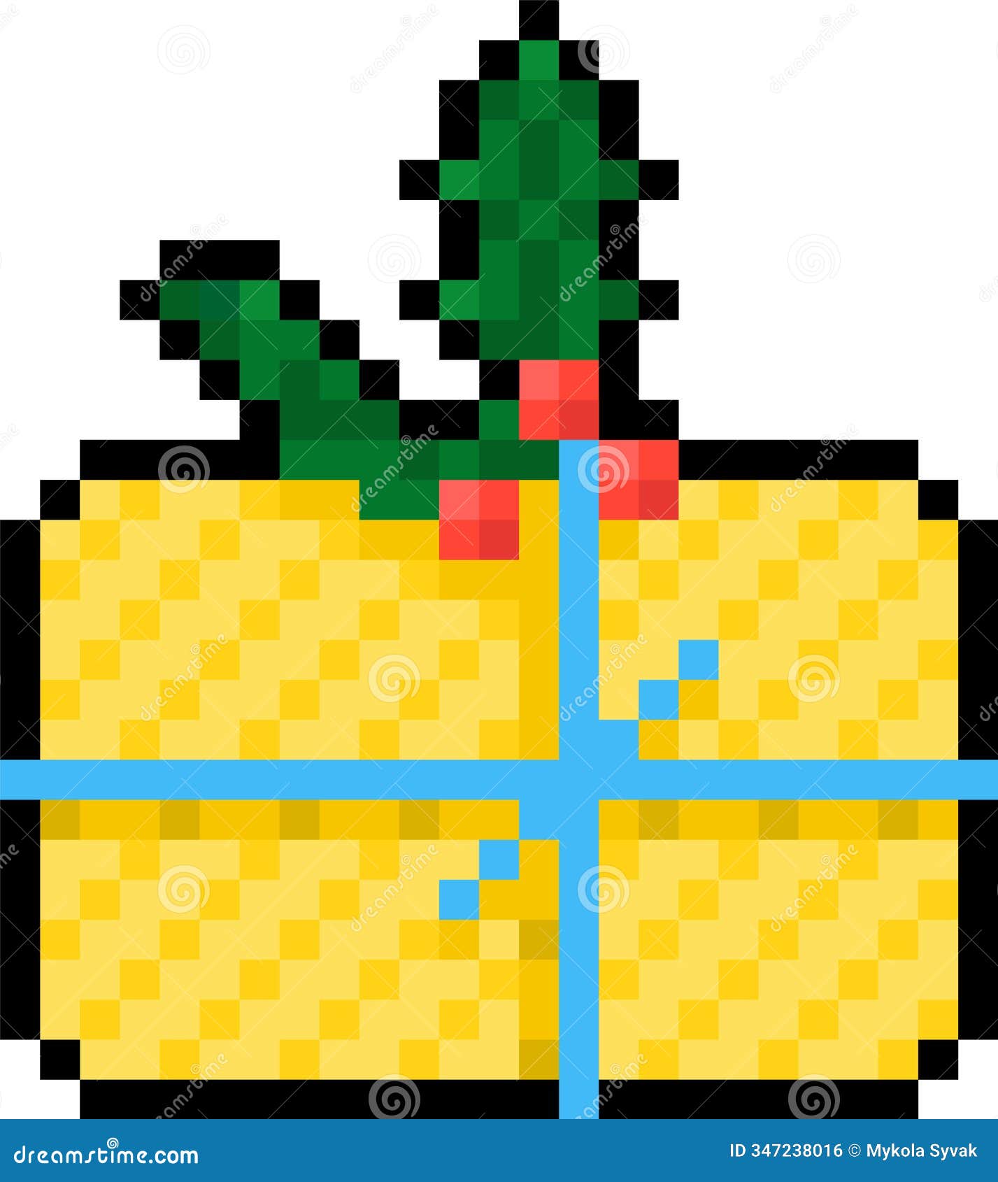 Pixel Art Gift Box With Confetti Burst Vector Illustration ...