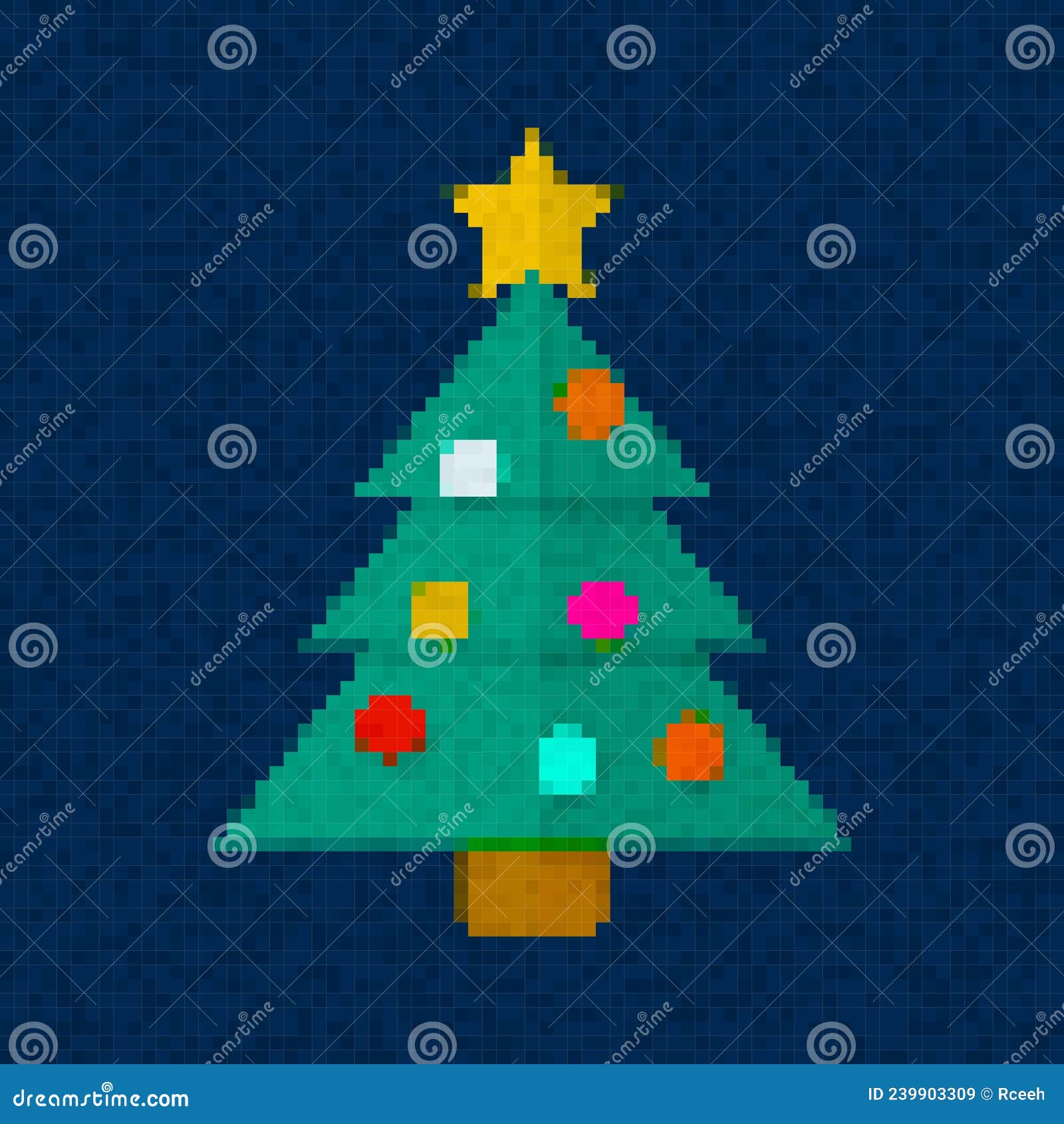 Pixel art Christmas tree stock vector. Illustration of pine - 239903309