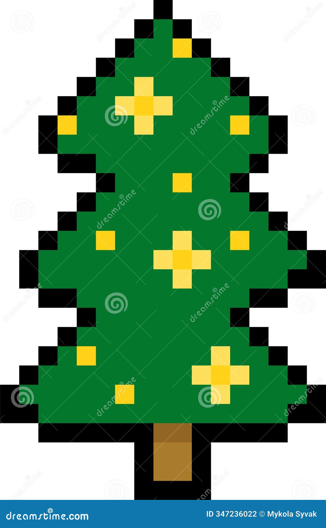 Pixel Art Christmas Tree stock illustration. Illustration of christmas ...