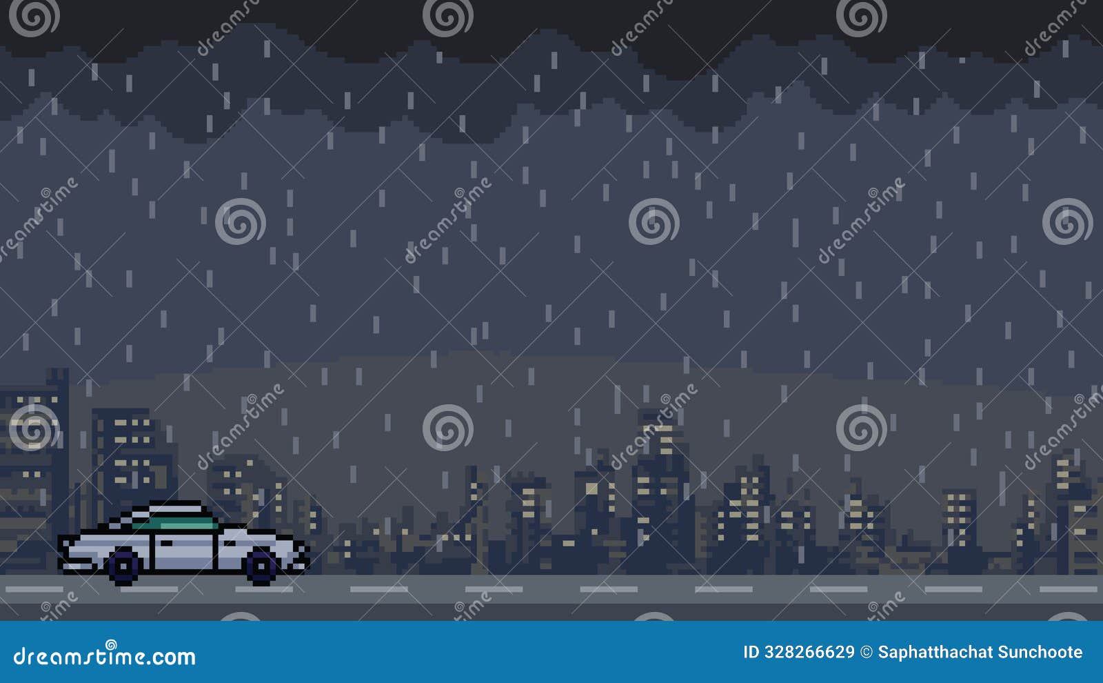 Pixel Art Street Cartoon Vector | CartoonDealer.com #99878701