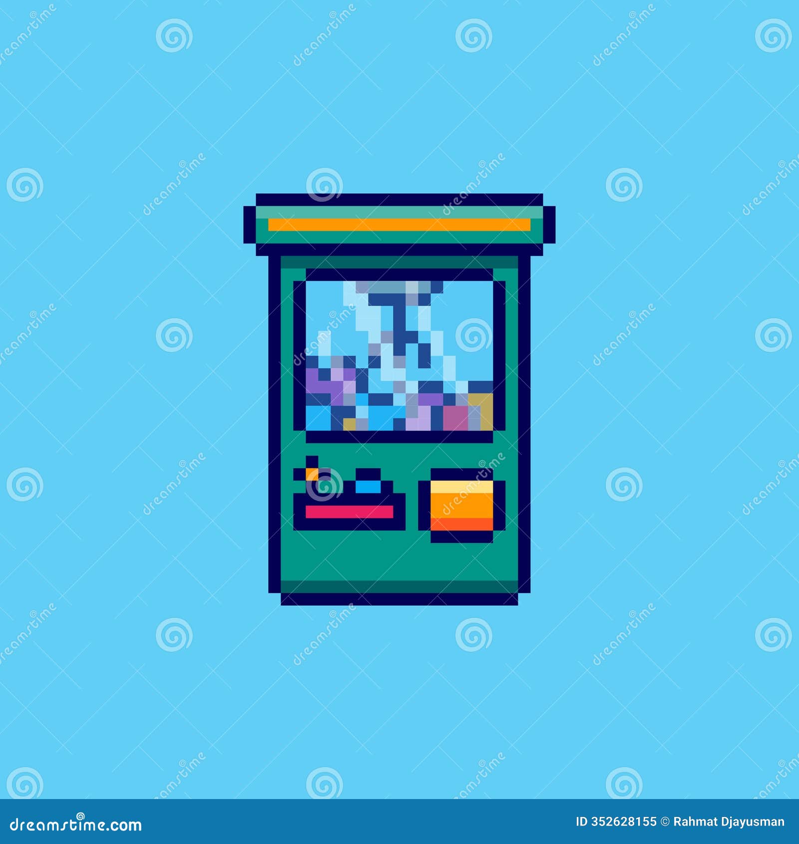 Pixel Art Claw Machine Game Asset Design Stock Illustration ...