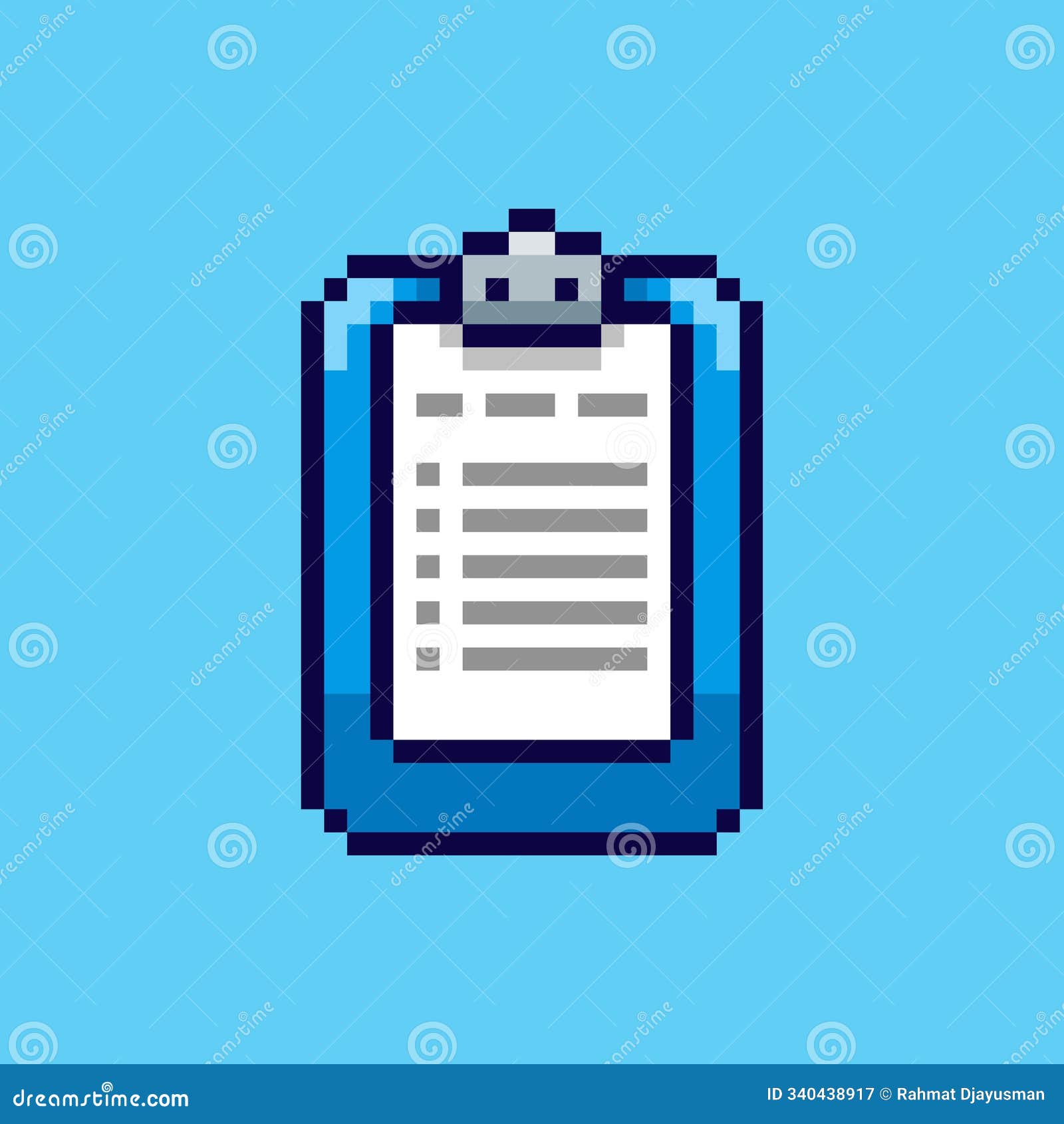 Pixel Art Clipboard with Document Game Asset Design Stock Illustration ...