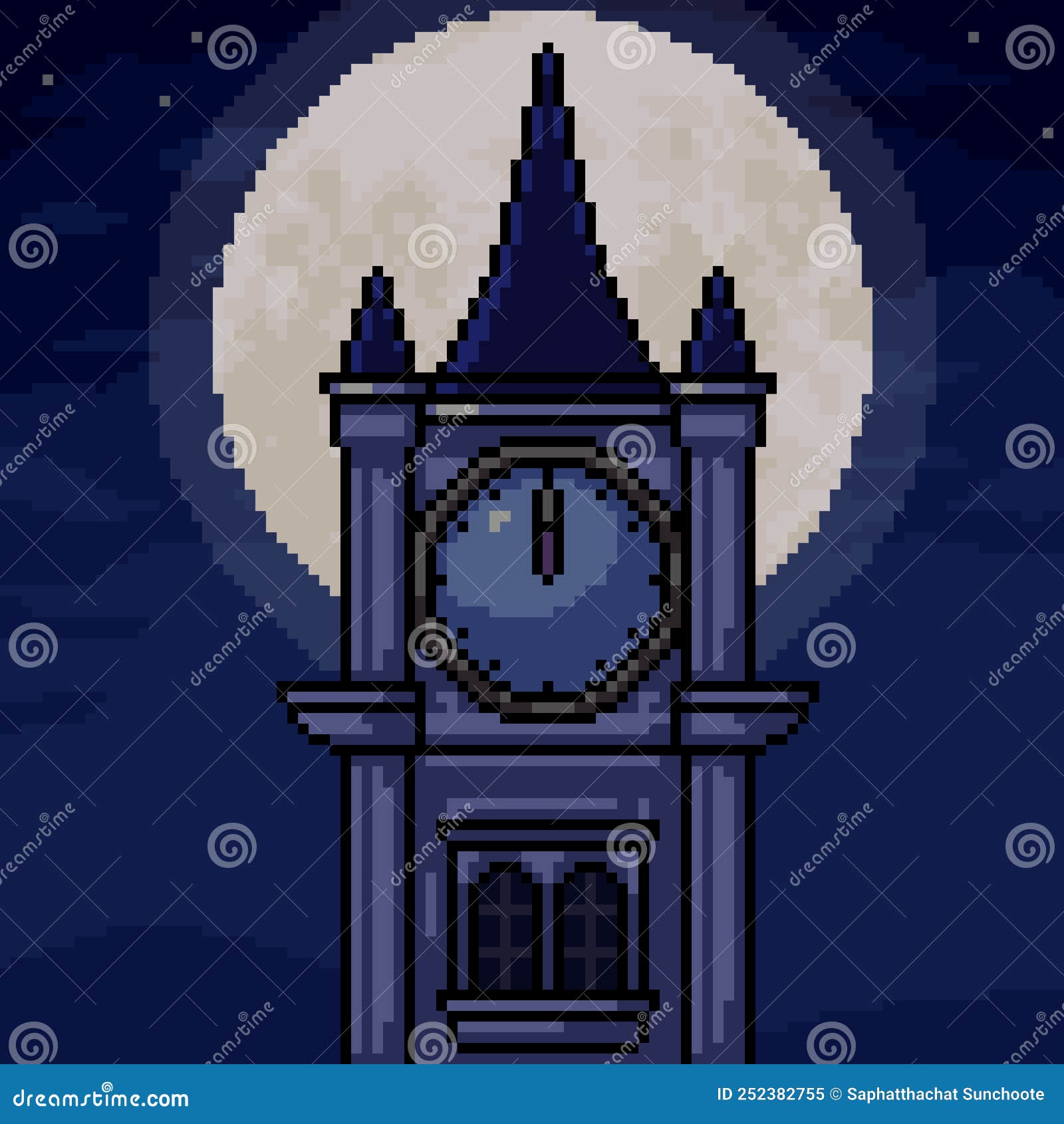 Pixel Art Tower With Glowing Windows, Intricate Details. Wizard ...
