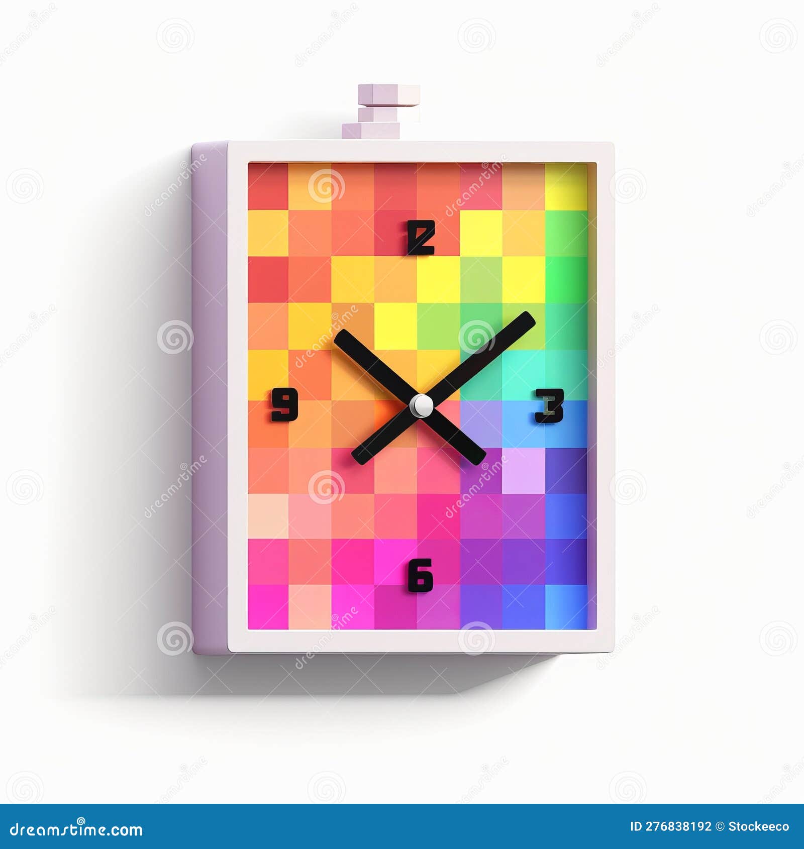 Pixel Art Clock with Vibrant Colors by Pixelplantmaster Stock ...