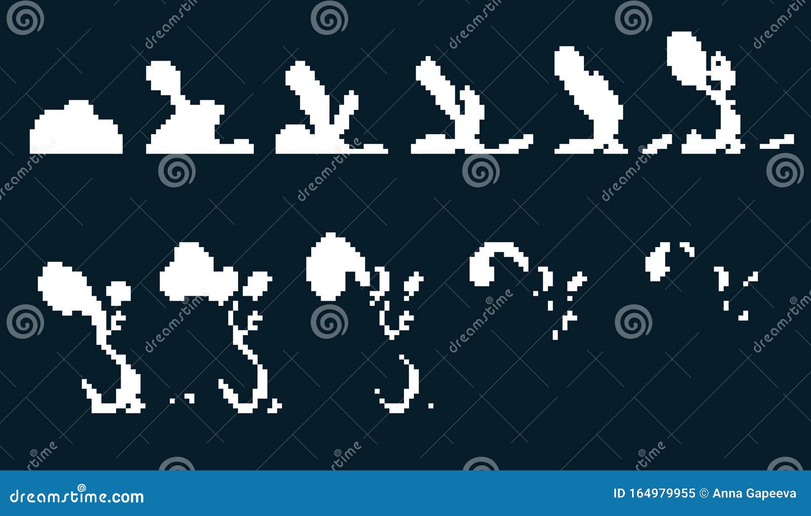 Pixel Art Smoke Animation Vector Frames For Game Design | CartoonDealer ...
