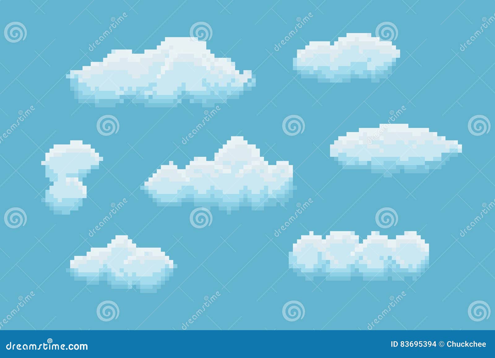 Pixel Art Clouds vektor abbildung. Illustration von fahne - 83695394