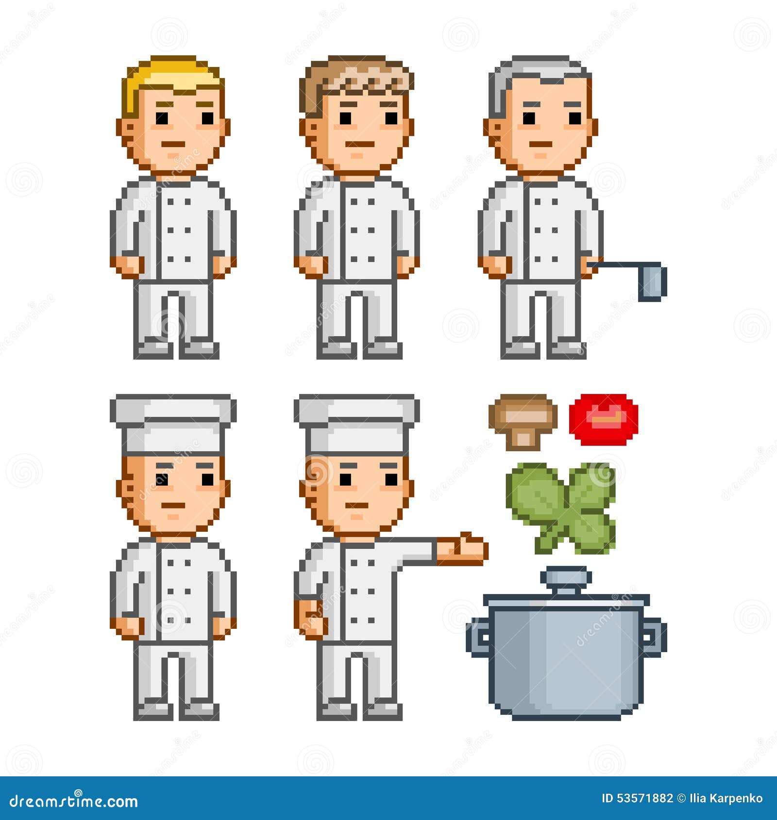 Pixel art collection chefs stock illustration. Illustration of abstract ...