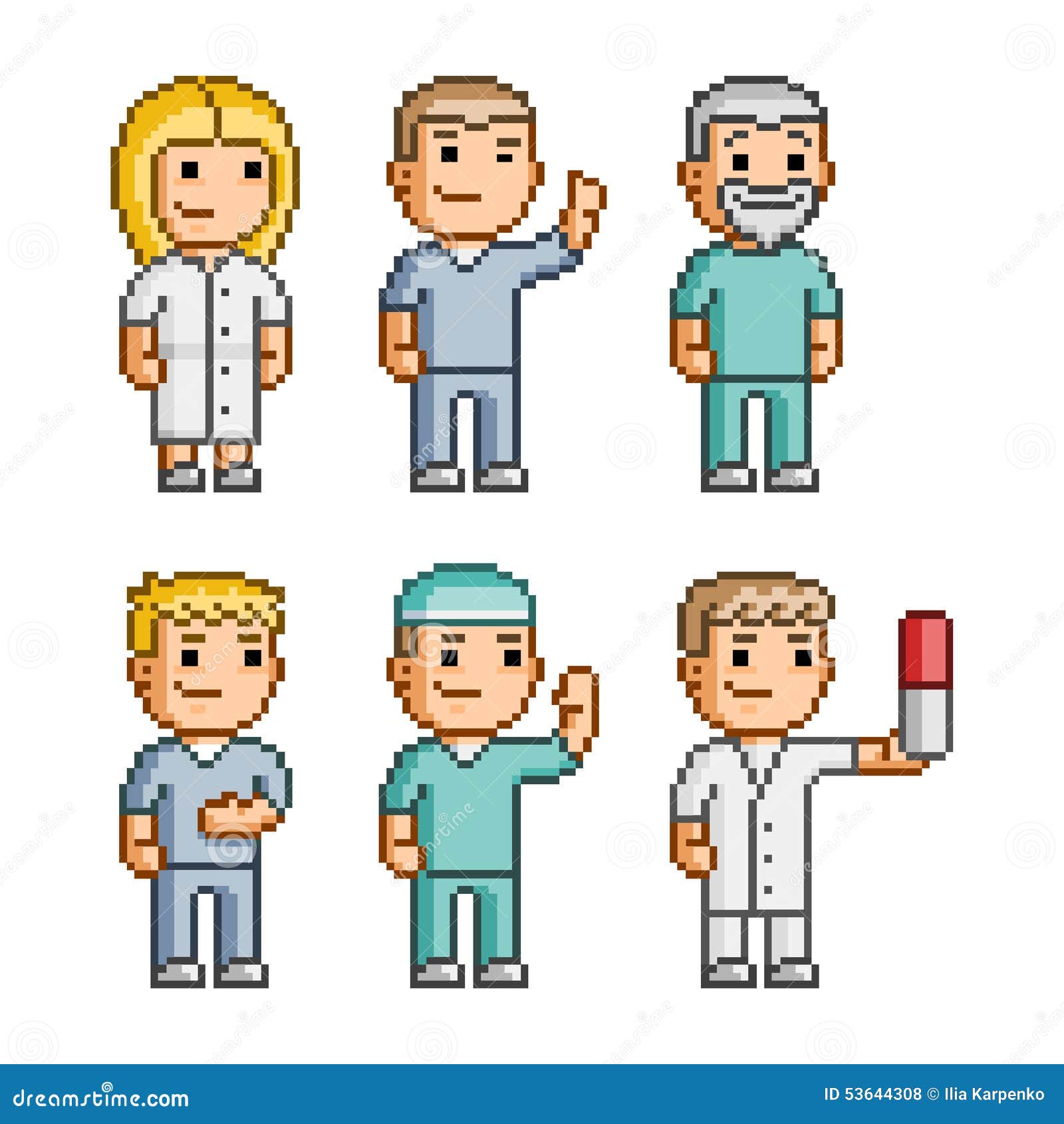 Pixel Art Collection Doctors Stock Illustrations – 2 Pixel Art ...
