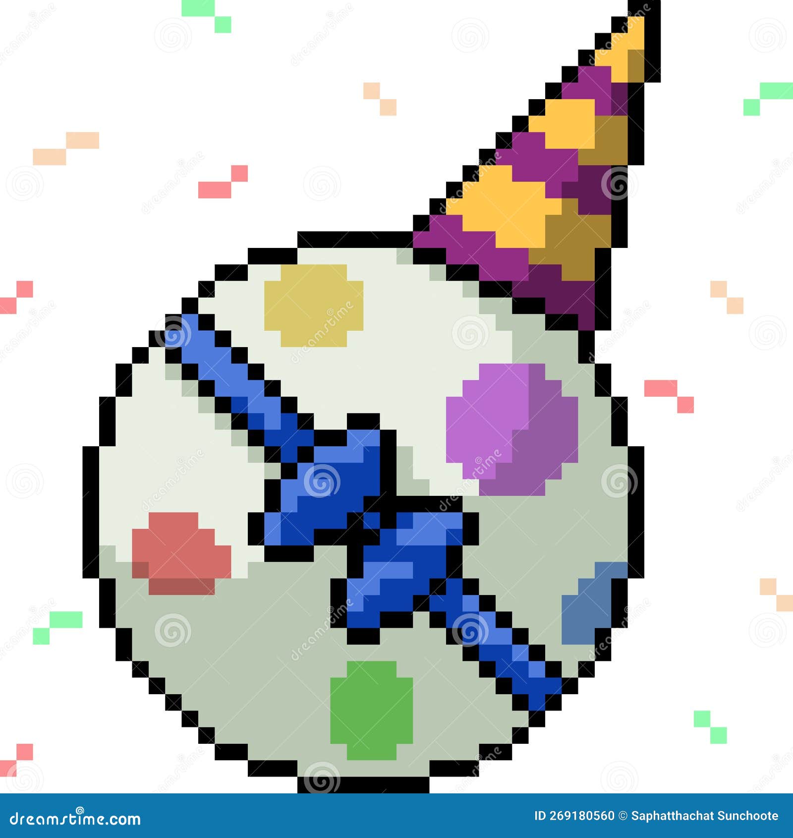 Pixel Art Colorful Snowball Birthday Stock Vector - Illustration of ...