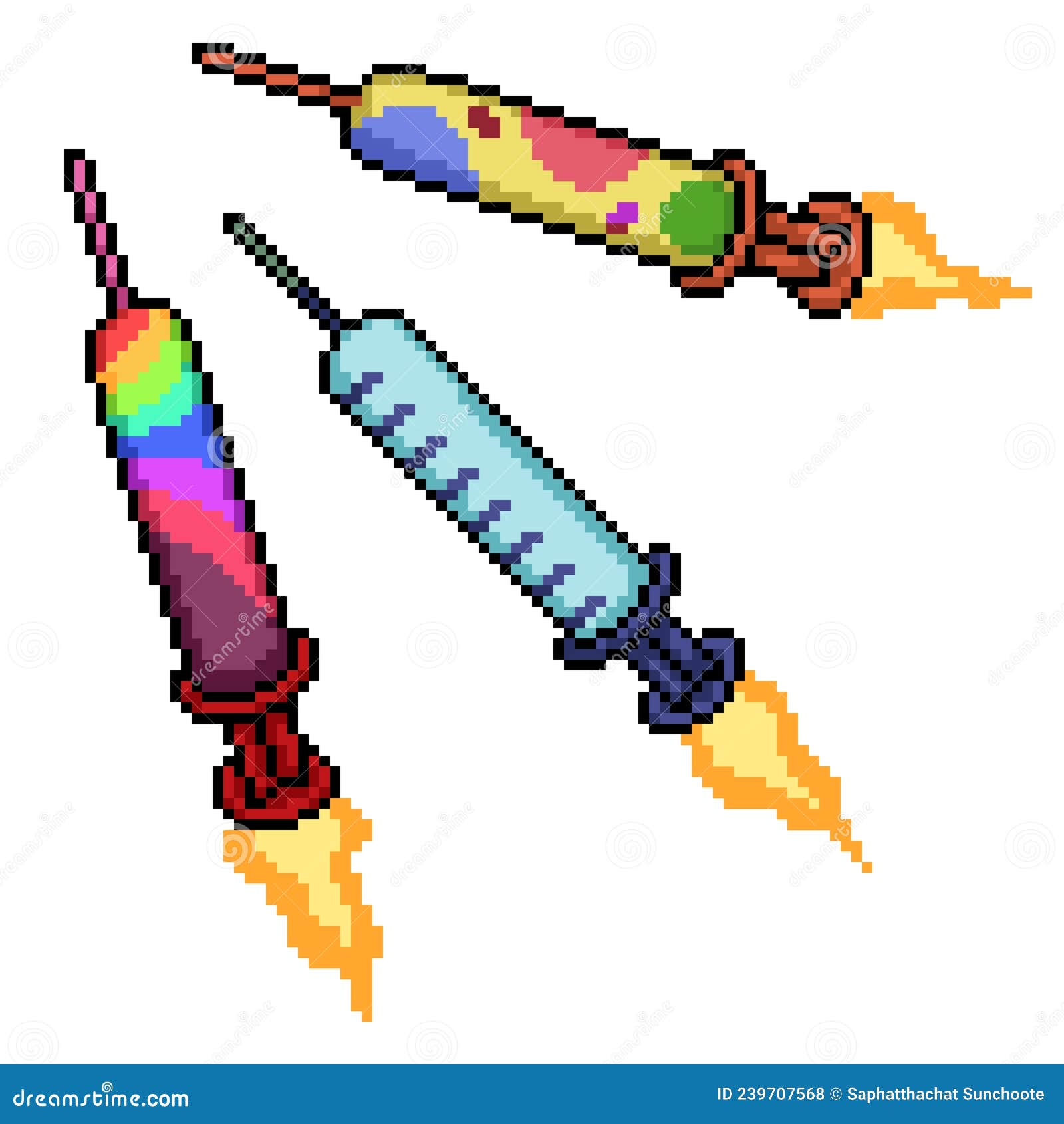 Pixel Art Colorful Syringe Jet Stock Vector - Illustration of float ...