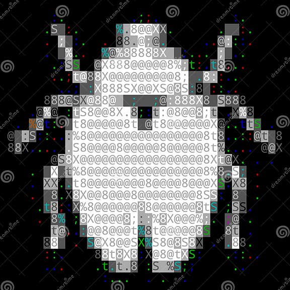 Pixel Art Computer Bug. Data Breach, Malware, Cyber Attack, Hacked ...