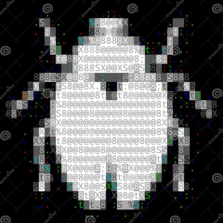 Pixel Art Computer Bug. Data Breach, Malware, Cyber Attack, Hacked ...