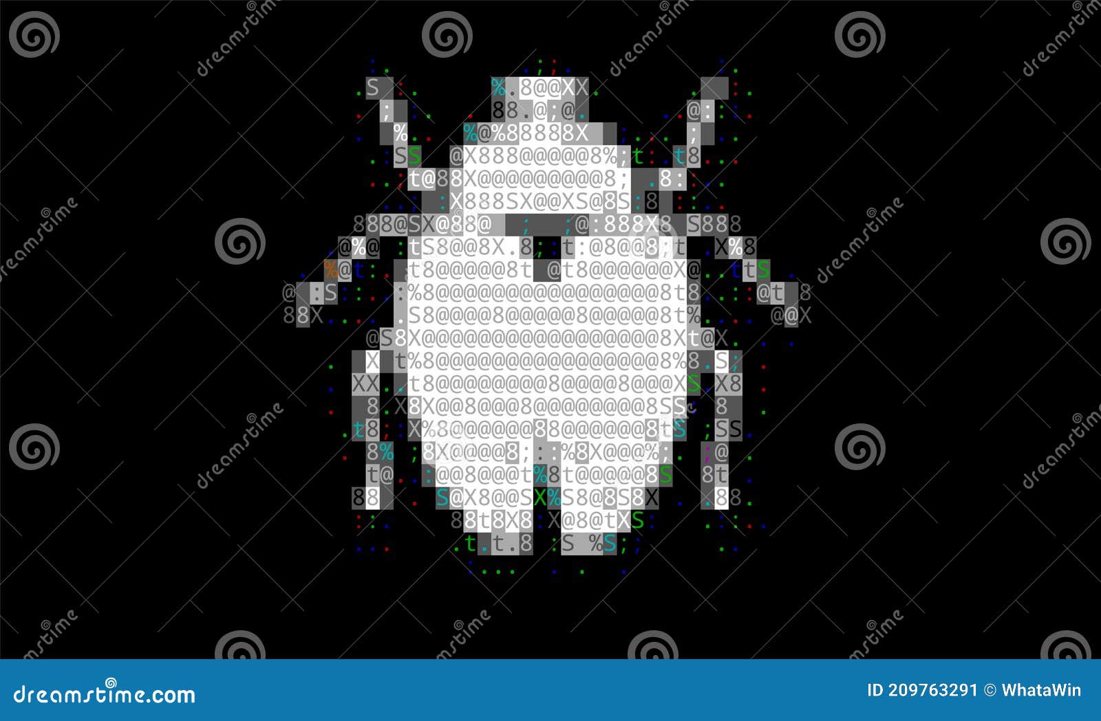 Pixel Art Computer Bug. Data Breach, Malware, Cyber Attack, Hacked ...