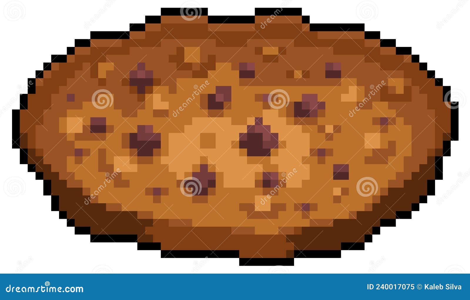 Pixel Art Cookie Vector Icon for 8bit Game Stock Vector - Illustration ...