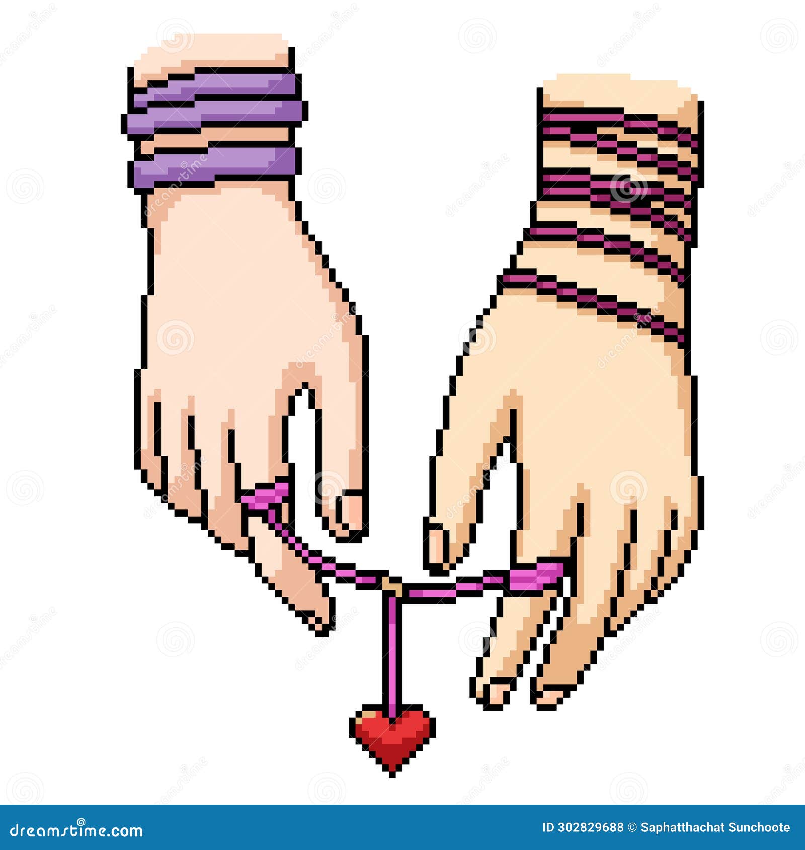 Pixel Art Couple Hand Romantic Stock Vector - Illustration of vector ...