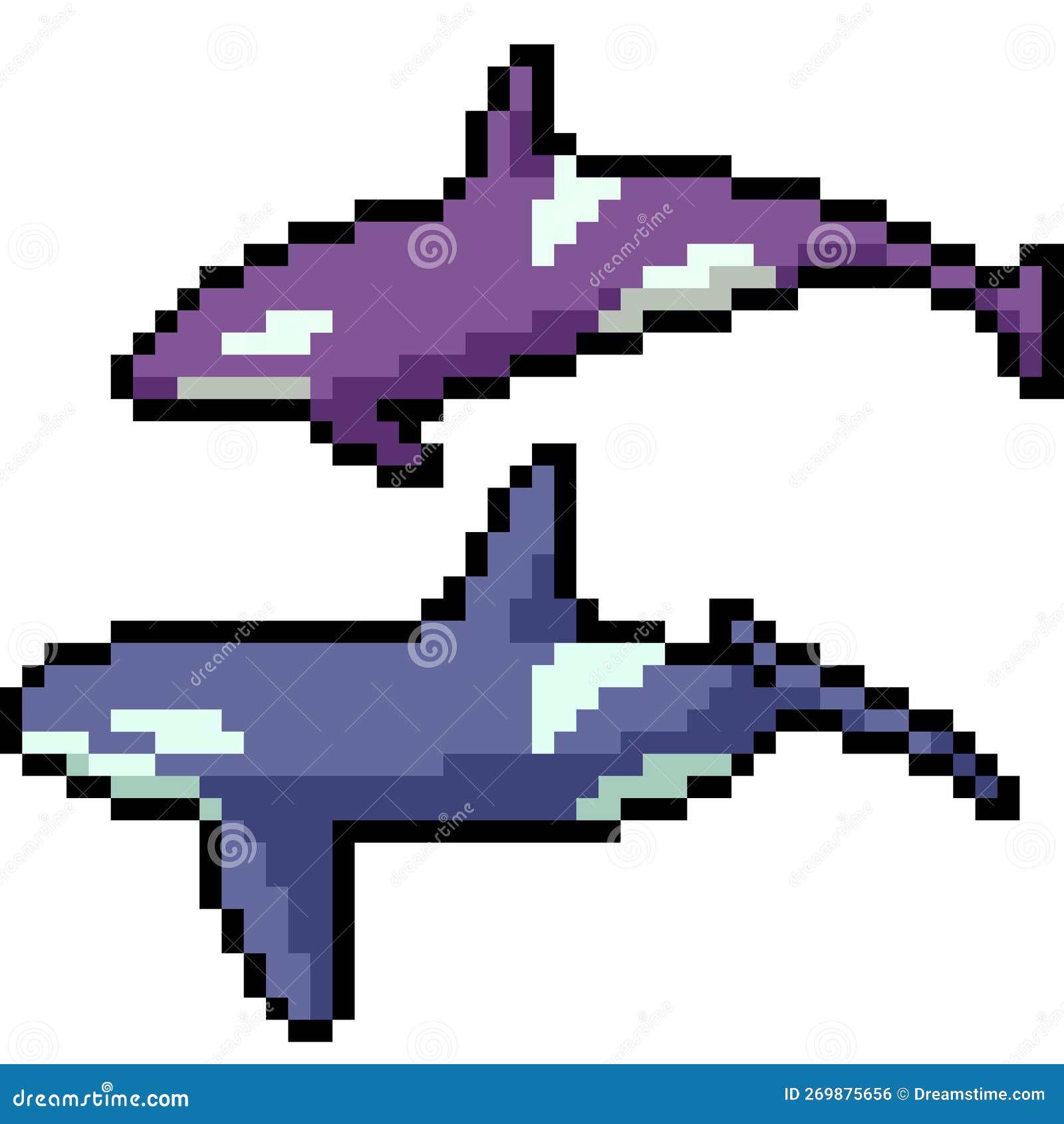 8 Bit Pixel Of Whale. Animals Pixel In Vector | CartoonDealer.com ...