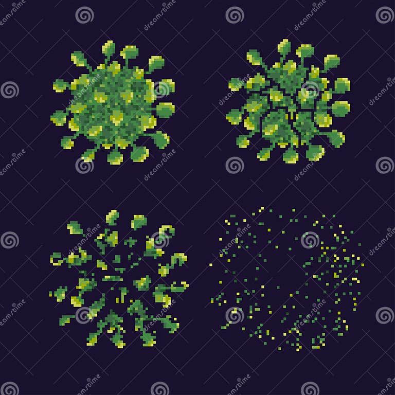 Pixel Art Covid-19 Virus Icon Set. Pixel Art Virus Icon Set. Animation ...