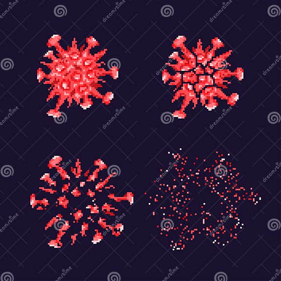 Pixel Art Covid-19 Virus Icon Set. Pixel Art Virus Icon Set. Animation ...