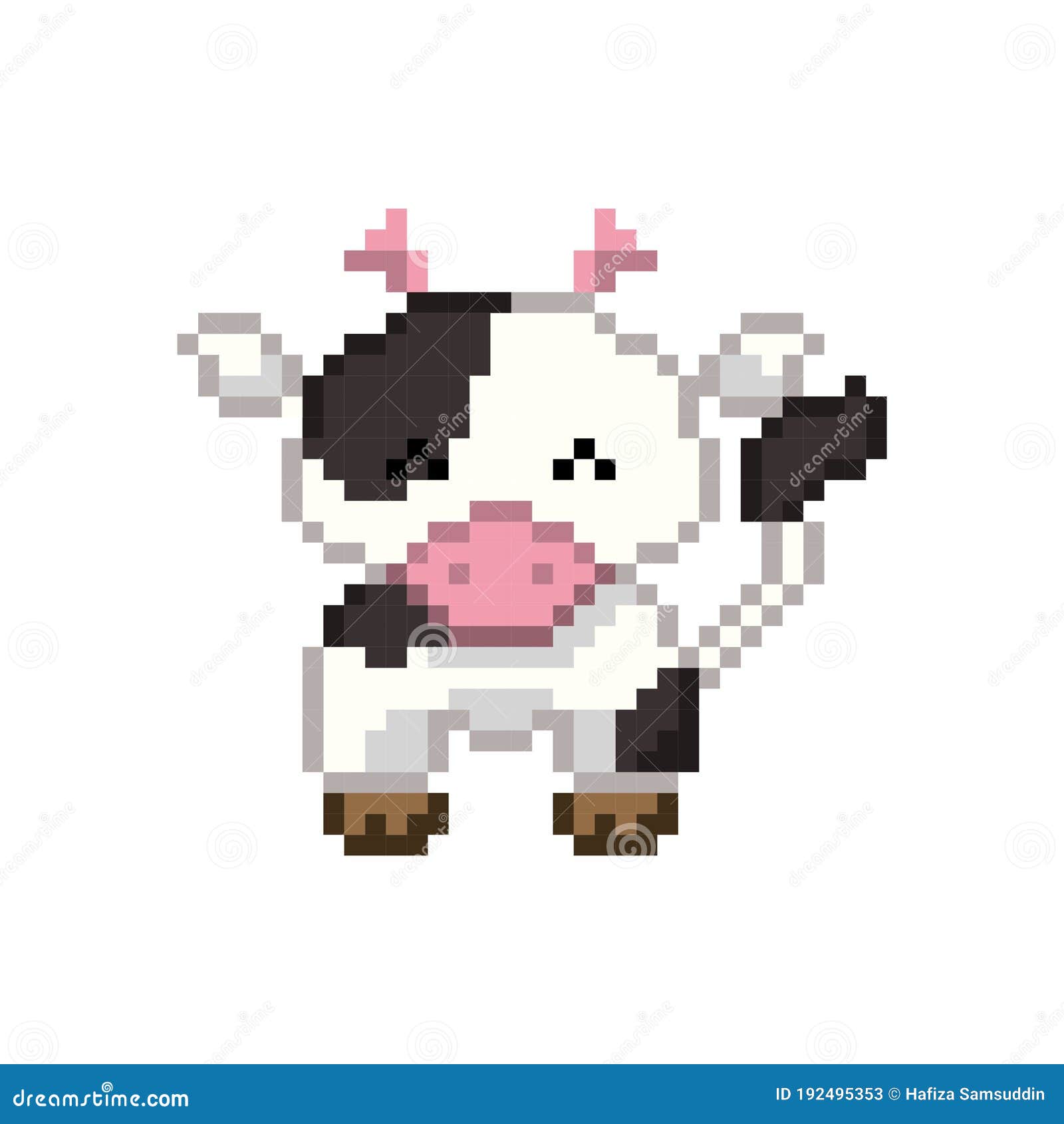 Pixel Art Cow. Vector Illustration Decorative Design Stock Vector ...