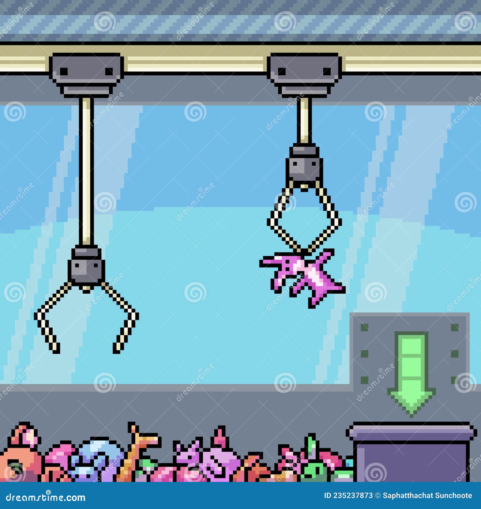 Pixel art crane doll game stock vector. Illustration of crane - 235237873