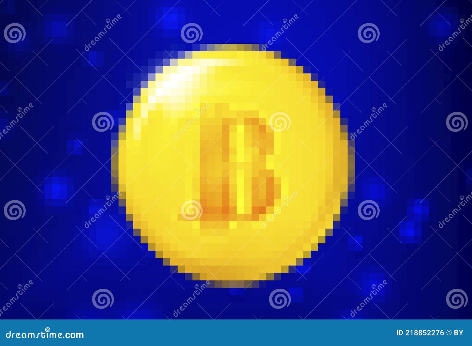 Pixel-art a cryptocoin stock illustration. Illustration of pure - 218852276