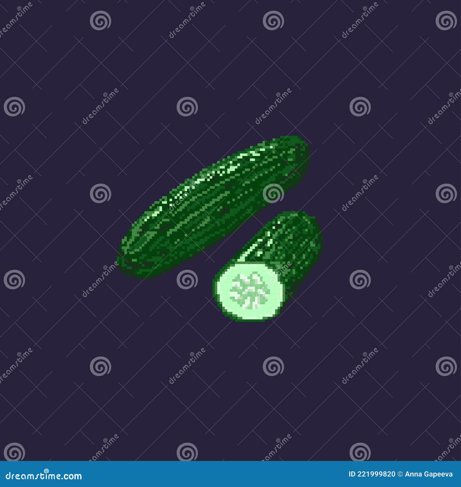 Pixel Art Cucumber Icon, 32X32 Vector Illustration | CartoonDealer.com ...